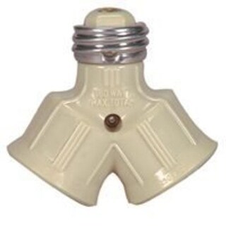 Cooper Wiring 700V-BOX Twin Light Socket Adapter, 660-Watt, Ivory - Bed ...