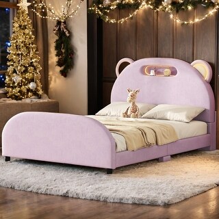 Eye-catching Design Full Size Upholstered Platform Bed - Bed Bath ...