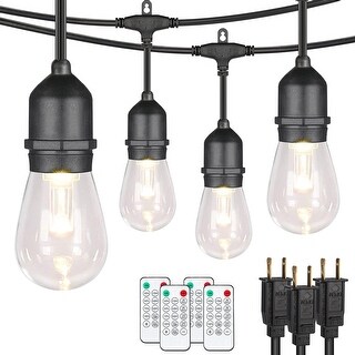 144Ft(3x48ft) 3-Color in 1 48Ft Remote LED Dimmable Outdoor String ...