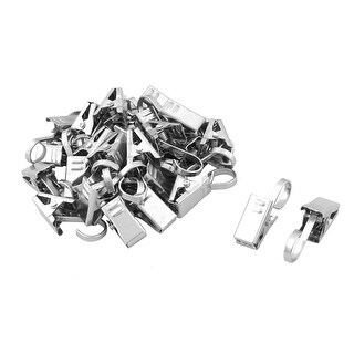 Home Metal Curtain Drapery Panel Hanging Hook Clip Clamp Silver Tone ...