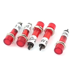 AC/DC 24V Bulb Signal Indicator Pilot Light Lamp Red 7mm Thread Dia ...