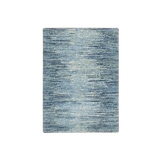 Hand Knotted Blue Modern and Contemporary with Wool Oriental Rug (2' x ...