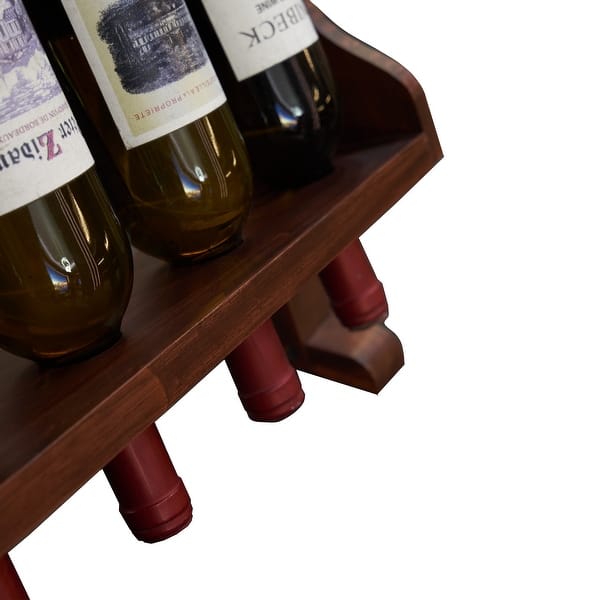 Pine Wood Wine Rack, Rustic Style Wine Rack Holds 4 Bottles and 5 ...