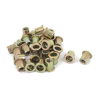 30 Pcs M6x12mm Ribbed Flat Head Rivet Nut Insert Nutserts Fasteners - Bronze Tone - Bed Bath ...