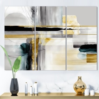 Designart "Abstract Transitional Shapes Black IV" Modern Shapes ...