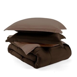 Microfiber Reversible Comforter Set in Taupe Brown - Bed Bath & Beyond ...