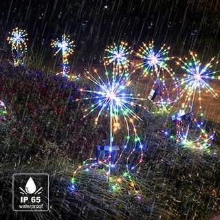 Solar Firework Lights Outdoor Waterproof Path Lawn Garden Decor Lamp ...