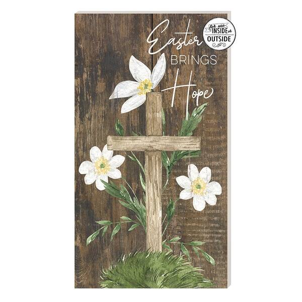 20" Brown and White "Easter Brings Hope" Outdoor Wall Sign - Bed Bath ...