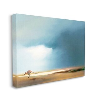 Stupell Jumping Kangaroo Australian Outback Landscape Blue Tan Canvas ...