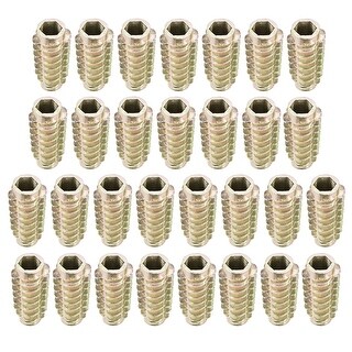 Threaded Insert Nuts Hex-Flush M6 Internal Threads 25mm Length 30pcs ...