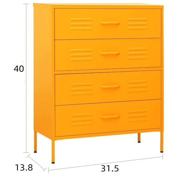 Chest Storage Drawers Steel Cabinet Living Room Office Yellow - Bed ...