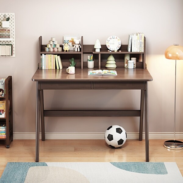 Kids Study Desk with Chair Wooden Children Table with Drawers and Storage Shelf Writing Desk with Hook for Home Use On Sale Bed Bath Beyond 40852902