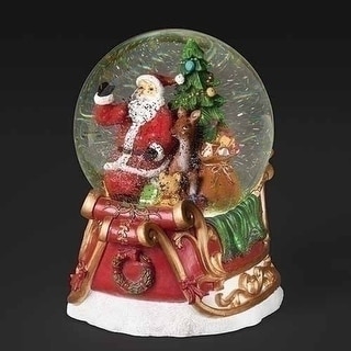 6.5" LED Lighted Santa Dome Christmas Musical Snow Globe - Bed Bath ...