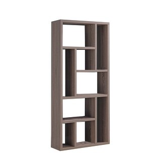Asa 71 Inch Modern Display Bookshelf with 9 Multi Level Shelves, Dark ...