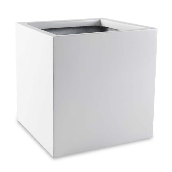 Pottery Pots Block Fiberstone Indoor Outdoor Modern Square Planter ...
