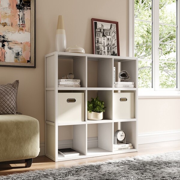 John Louis Home Solid Wood 9 Cube Organizer White