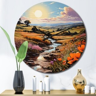 Designart "Farm Summer Fauvist Field II" Countryside Oversized Wall ...