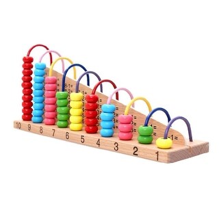 Kids Wooden 10-Row Counting Beads Math Learning Abacus Frame Early ...