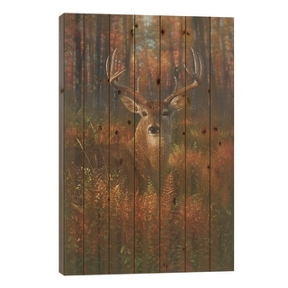 Autumn Buck Whitetail Deer Print On Wood by Collin Bogle - Multi-Color ...