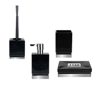 4-Piece Bathroom Accessories Set Spirella Roma Black And Silver ...
