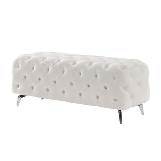White Accent Bench Indoor Bench End of Bed Bench Sitting Bench - Bed ...