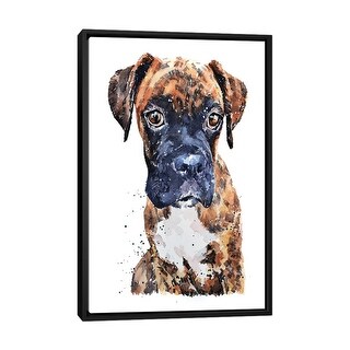 iCanvas "Brindle Boxer Pup" by EdsWatercolours Framed Canvas Print ...