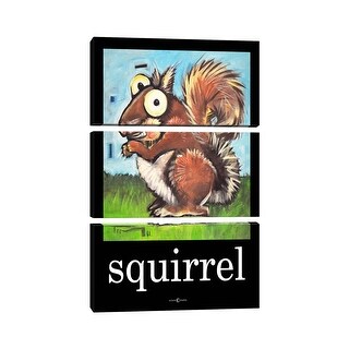 iCanvas "Squirrel Poster" by Tim Nyberg 3-Piece Canvas Wall Art Set ...