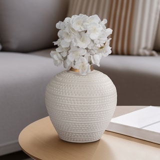 Sagebrook Home 8" Riad Small White Ceramic Vase, 8"H - Bed Bath ...