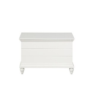 Lift Top Chest with Molded Details and Turned Legs, White - Bed Bath ...
