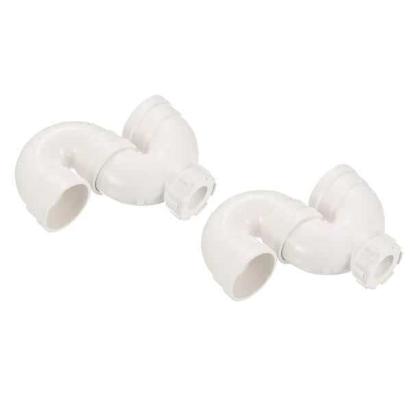 2Pcs Water Pipe U-Shaped Elbow Fitting 50mm ID Connector w Checking ...