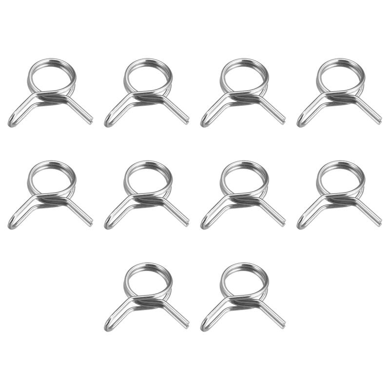 Double Wire Spring Hose Clamp, 20pcs 304 Stainless Steel 6.5mm Spring ...