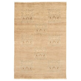 ECARPETGALLERY Hand-knotted Pak Finest Transitional Khaki Wool Rug - 6 ...