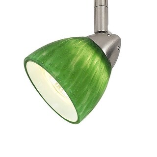 Hand Blown Glass Shade Track Light Head with Metal Frame, Green - Bed ...