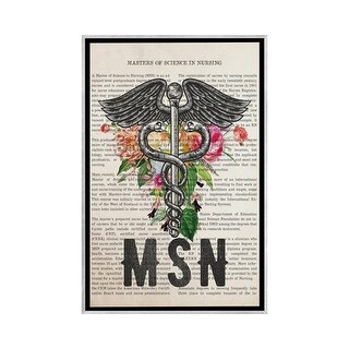 iCanvas "MSN, Masters Of Science In Nursing With Flowers" by Aged Pixel ...