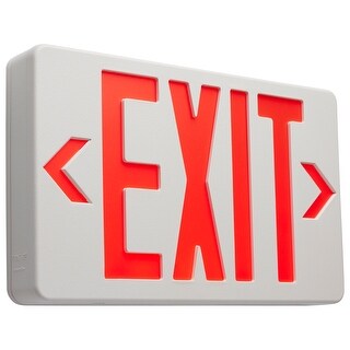 Red LED Exit Sign 90min Ni-Cad backup 120/277V Single/Dual Face - White ...
