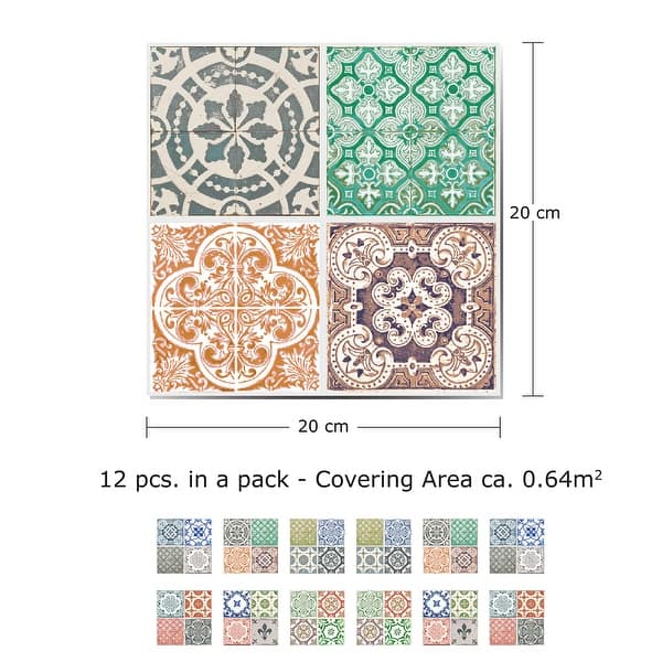 Walplus Kitchen Bathroom Vintage Porcelain Wall Tile Stickers Peel and ...