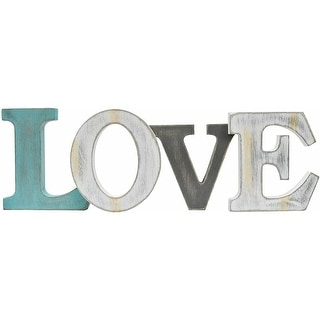 Decorative Wooden Cutout Word Love Block Letter Sign 5.20" x 15.75 ...