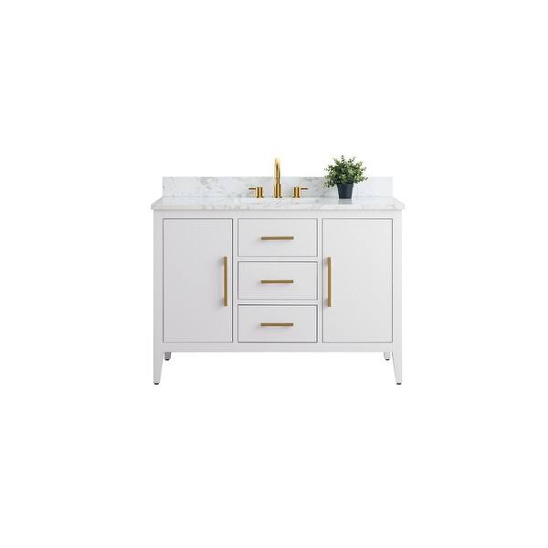Vanity Art 48" Single Sink Bathroom Vanity Cabinet with Engineered ...