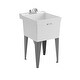 Mustee Utilatub Freestanding 20 in. Laundry Sink/Utility Tub Combo Kit ...
