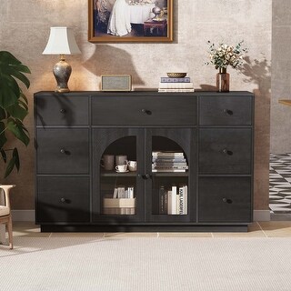 Spacious Cabinet with 2 Doors and 7 Drawers for Living and Dining Room ...