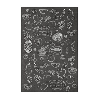 Fruity Chalk Line Drawings Food Drink Kitchen Art Art Print/Poster ...