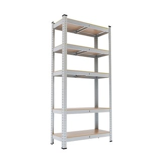 5-Tier garage shelving Silver storage units storage Metal & Wood ...
