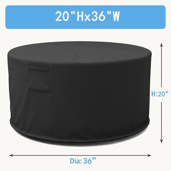 Round Outdoor Fire Pit Cover - Polyester Exterior Circular Winter Cover ...