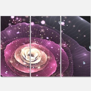 Pink Flower with Sparkles - Floral Glossy Metal Wall Art - 36Wx28H ...