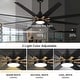 72-Inch Modern Ceiling Fan with Integrated LED Lighting and Remote ...