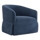 Luke Faux Slipcovered Swivel Accent Chairs for Living Room - Bed Bath ...