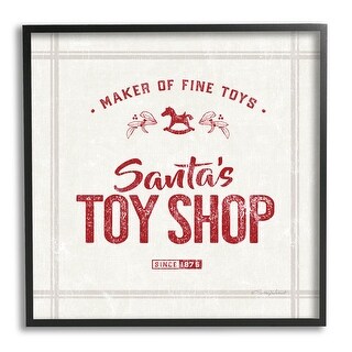 Stupell Santa's Toy Shop Vintage Sign Framed Giclee Art by Kelley ...