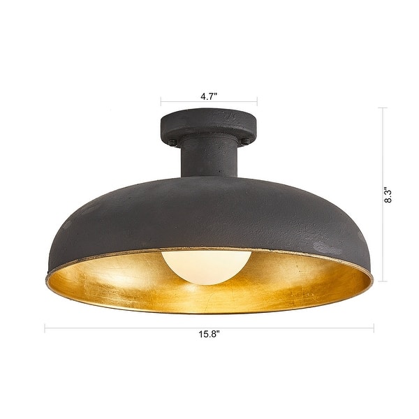 15.8-in Industrial 1-Light Soft Black Semi Flush Mount Celing Light ...