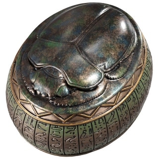 2.76 inches H Multicolor Egyptian Scarab Trinket Box made of Resin ...