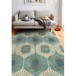 Bashian Woodbridge Hand-tufted Modern Abstract Ikat Wool Area Rug - Bed ...